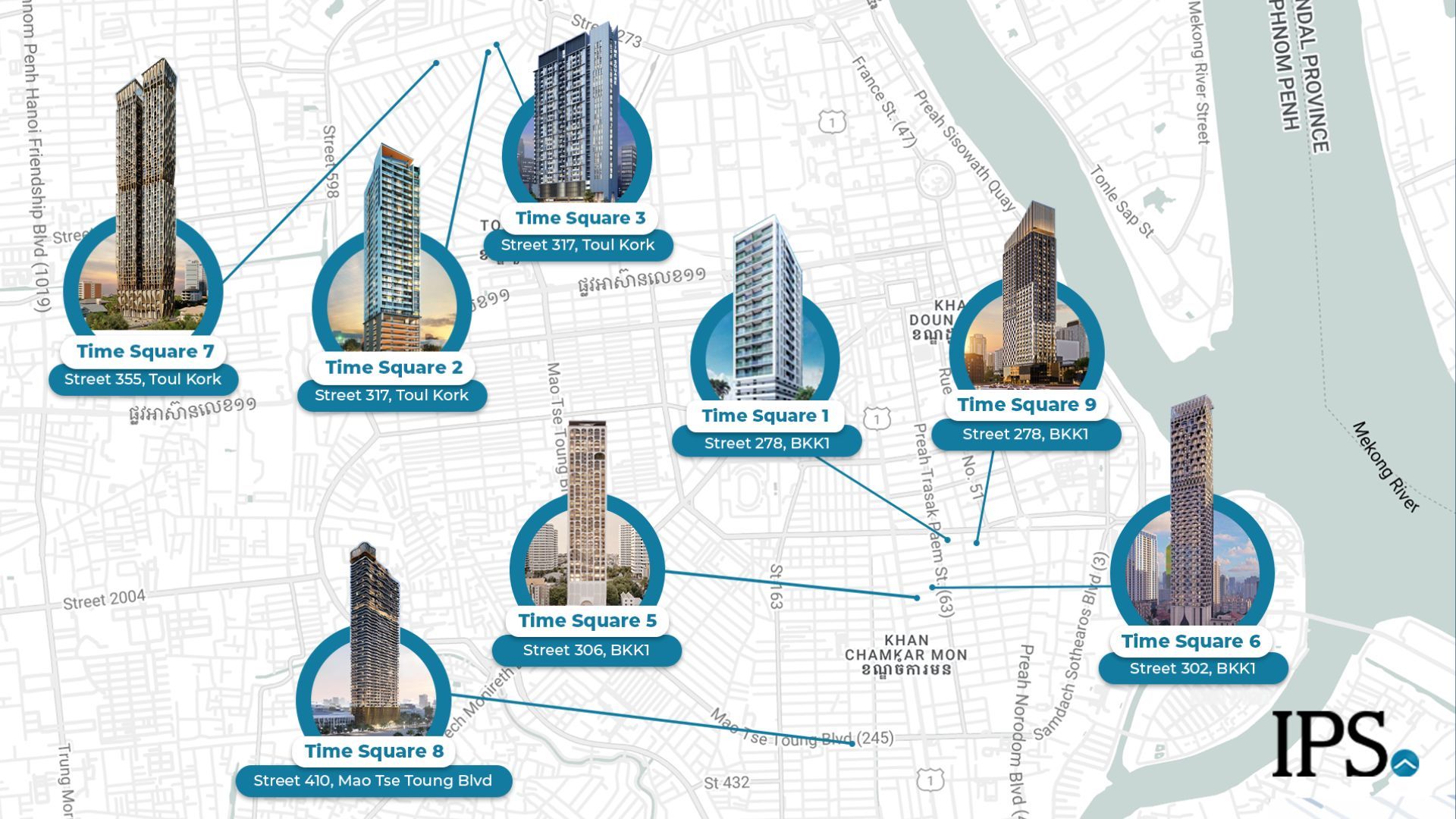 Time Square Property Project Portfolio in Cambodia